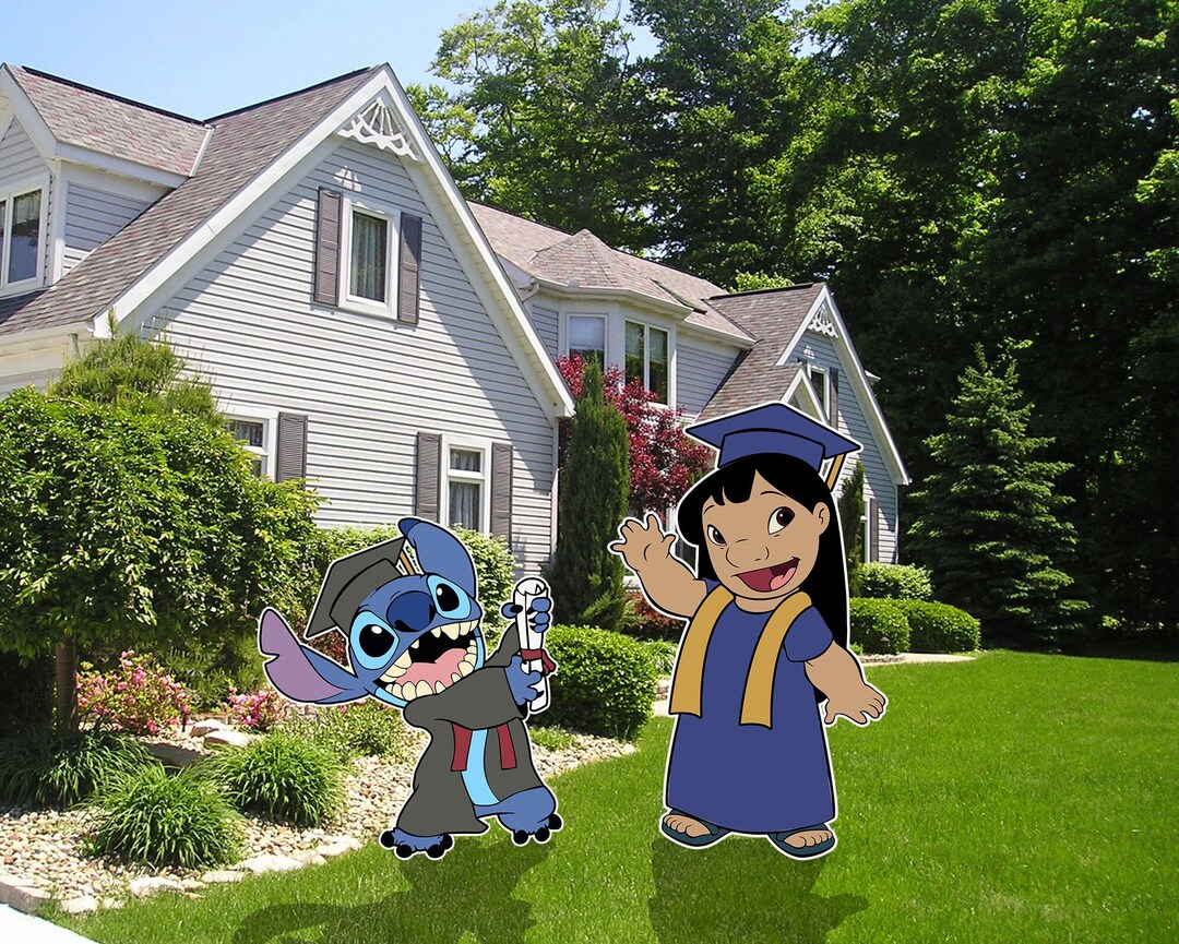 Congrats Lilo & Stitch 2024 Decoration Indoor Outdoor Coroplast ...
