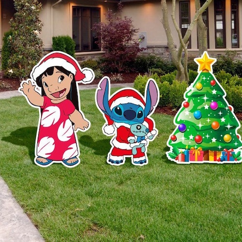 Lilo & Stitch Christmas Cutout and Yard Sign - Etsy