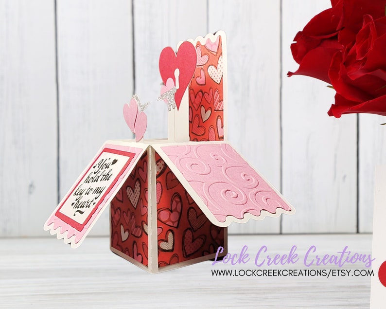 3D Pop up Valentines Day Card, Key to My Heart, Sparkly Lock and Key ...
