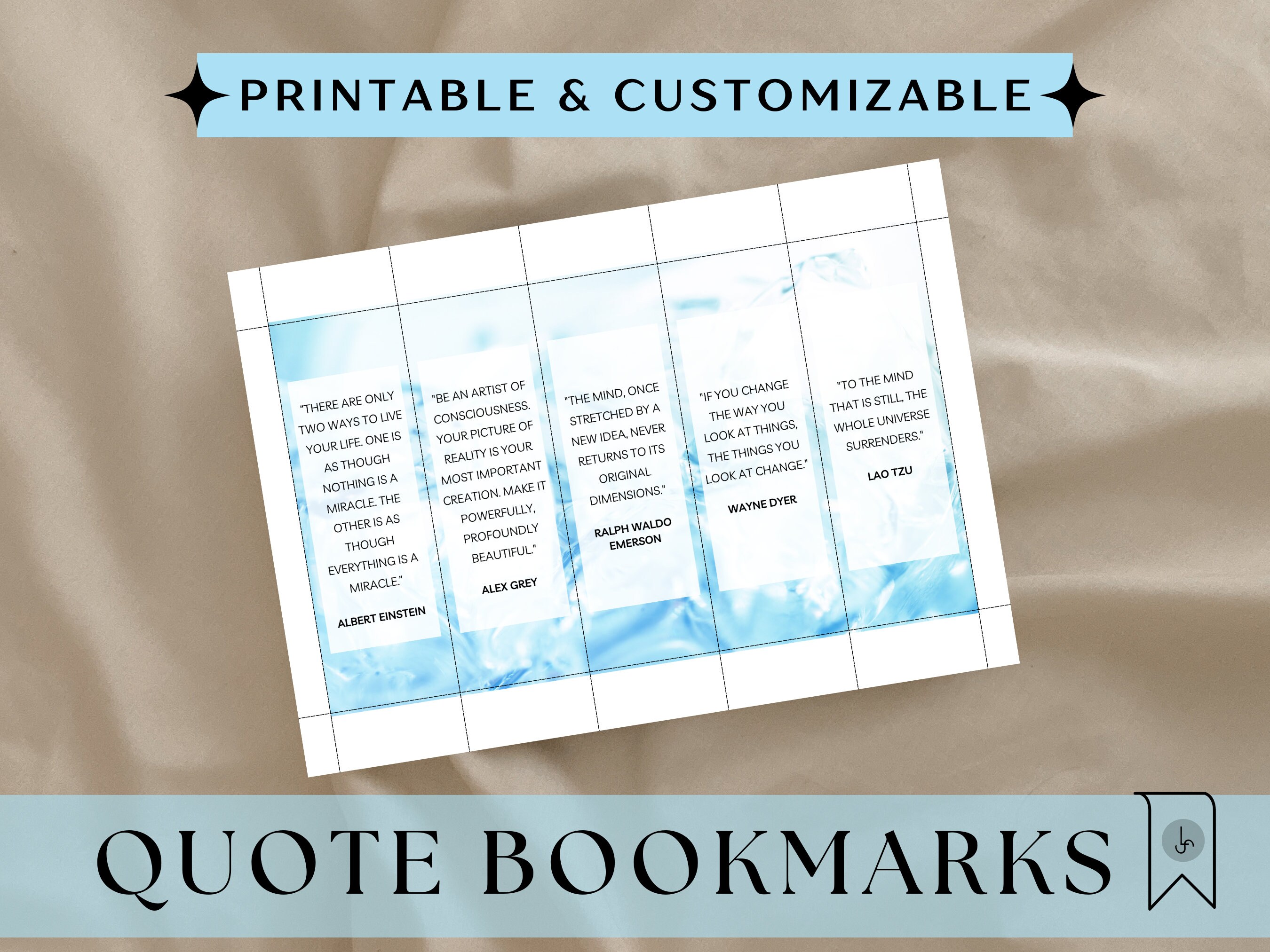 WATER BOOKMARKS - Beautiful, Digital Bookmarks | Ready to Print or ...