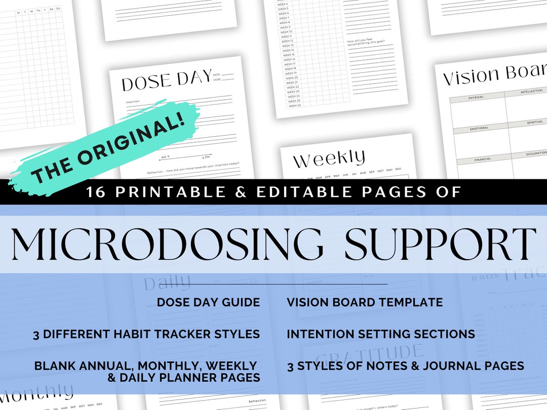 The ORIGINAL Microdosing Bundle | Journal, Planner, Gratitude + Habit Tracker and More ...