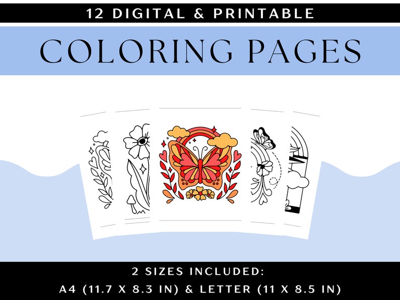 Coloring Pages Digital Printable Canva Template A4 - Etsy
