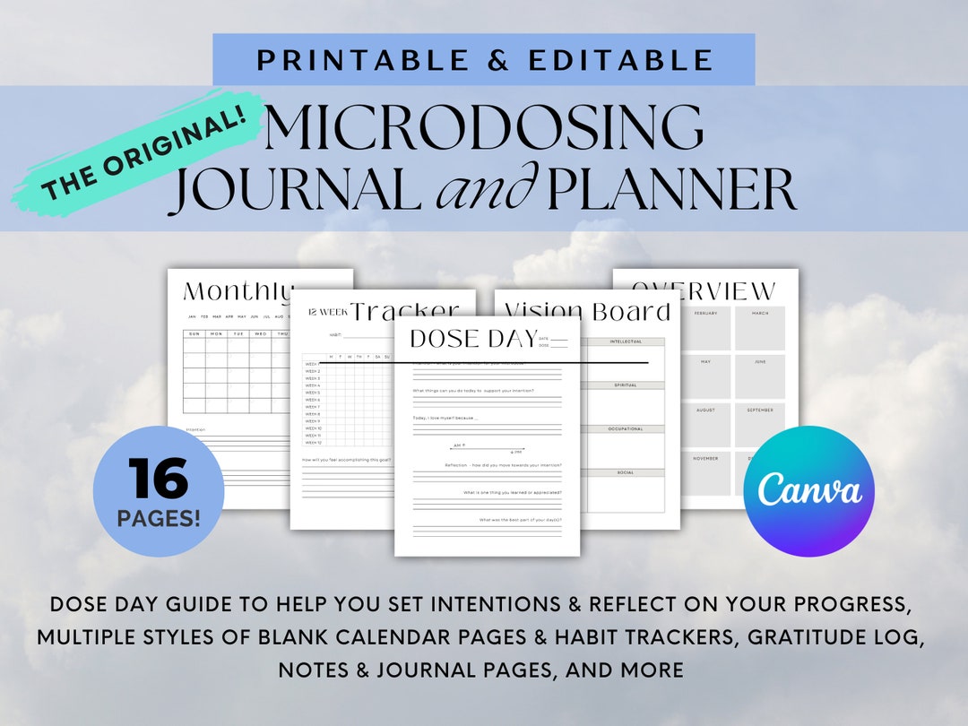 The ORIGINAL Microdosing Bundle | Journal, Planner, Gratitude + Habit Tracker and More ...
