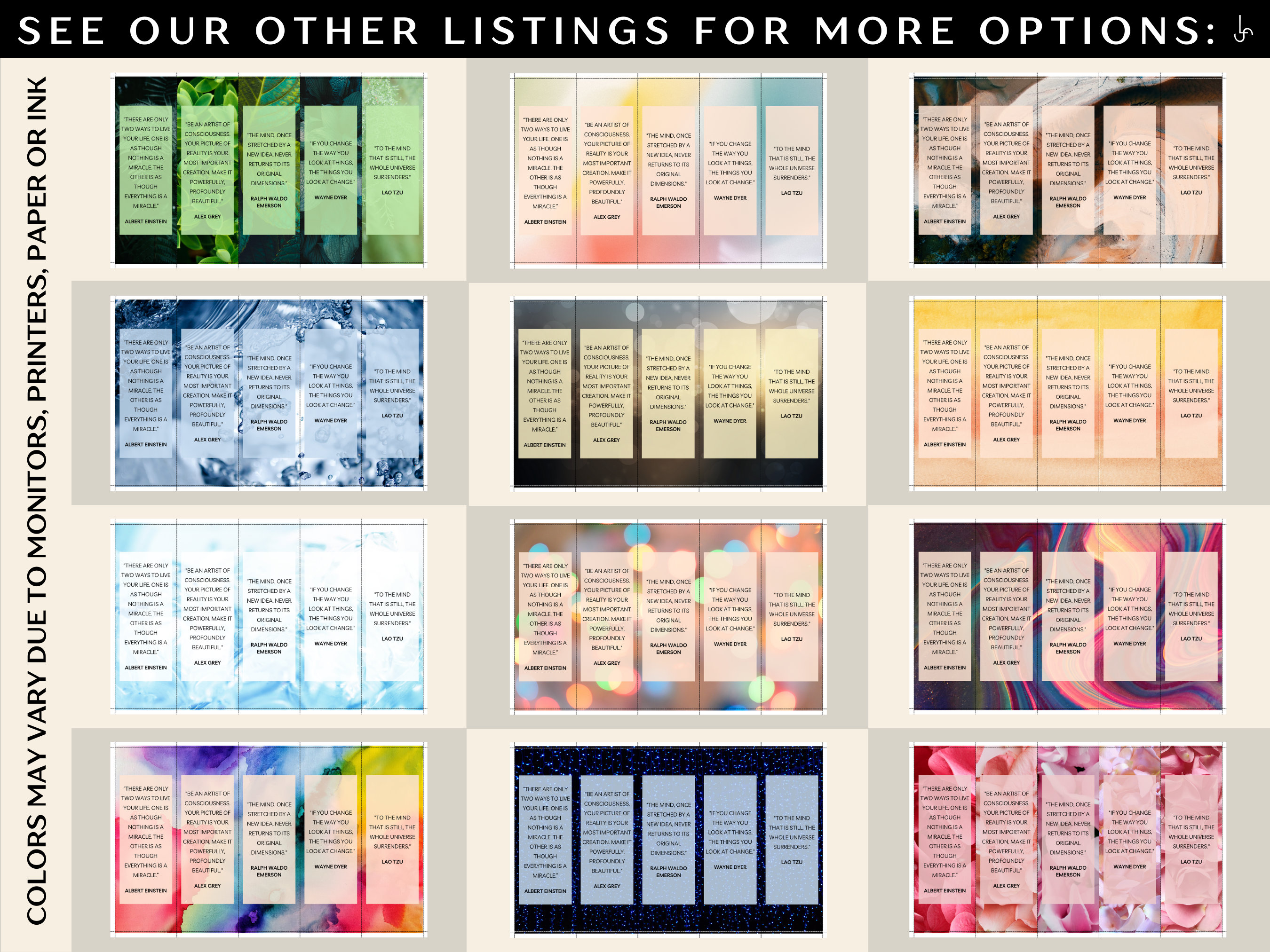 WATER BOOKMARKS - Beautiful, Digital Bookmarks | Ready to Print or ...