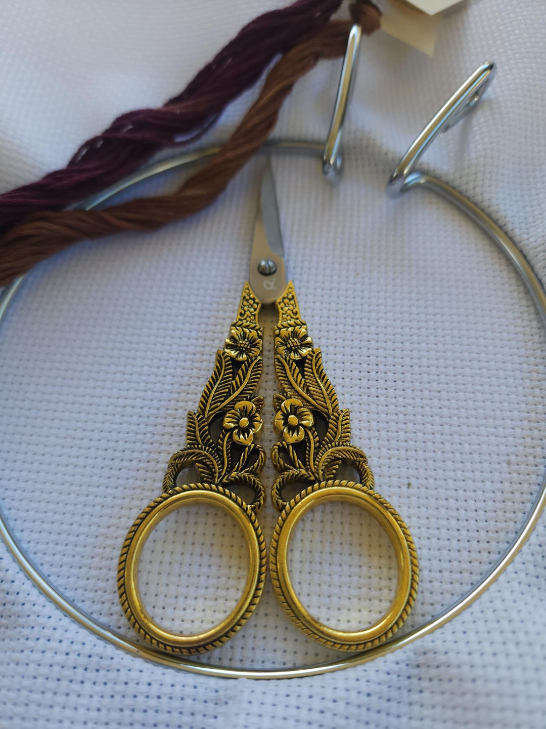 Vintage Style Embroidery Scissors With Floral Design for Cross Stitch ...