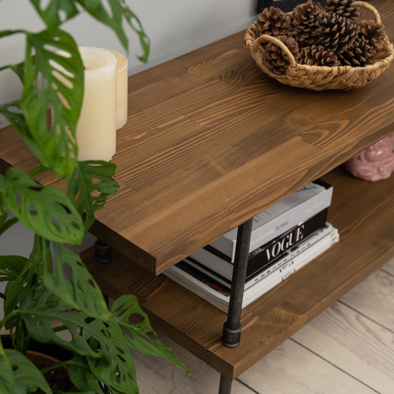 Wood and Metal Tv Unit mass / Industrial Tv Stand / Loft Tv - Etsy