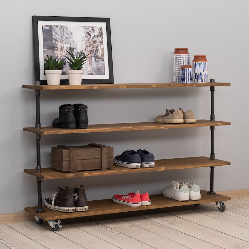 Wheeled Shoe Rack- Shoe Storage - Entryway Organizer- Shoe Organizer ...