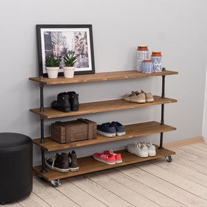 Wheeled Shoe Rack- Shoe Storage - Entryway Organizer- Shoe Organizer ...