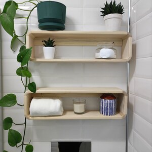 Free Shipping Bathroom Organizer Floating Wooden Box Rack Bathroom ...