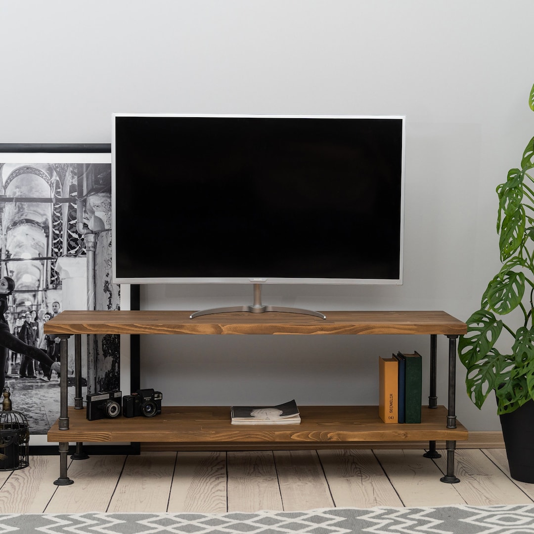 Wood and Metal Tv Unit -mass / Industrial Tv Stand / Loft Tv Console ...