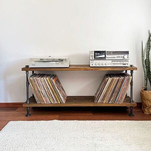 Solid Wood Record Player Stand/ Modern Wood Record Storage - Etsy