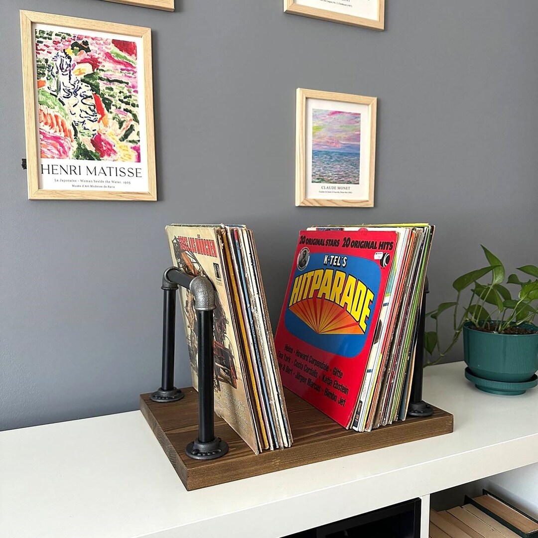Unique Vinyl Rack, Wood Vinyl Records Storage, Modern Design ...