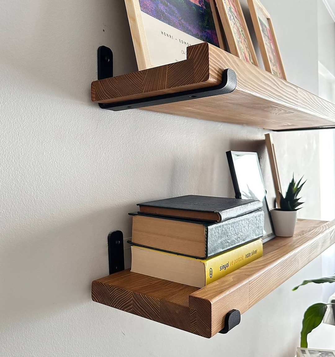 Rustic Shelves With J Brackets, Industrial Shelf, Kitchen Shelves - Etsy