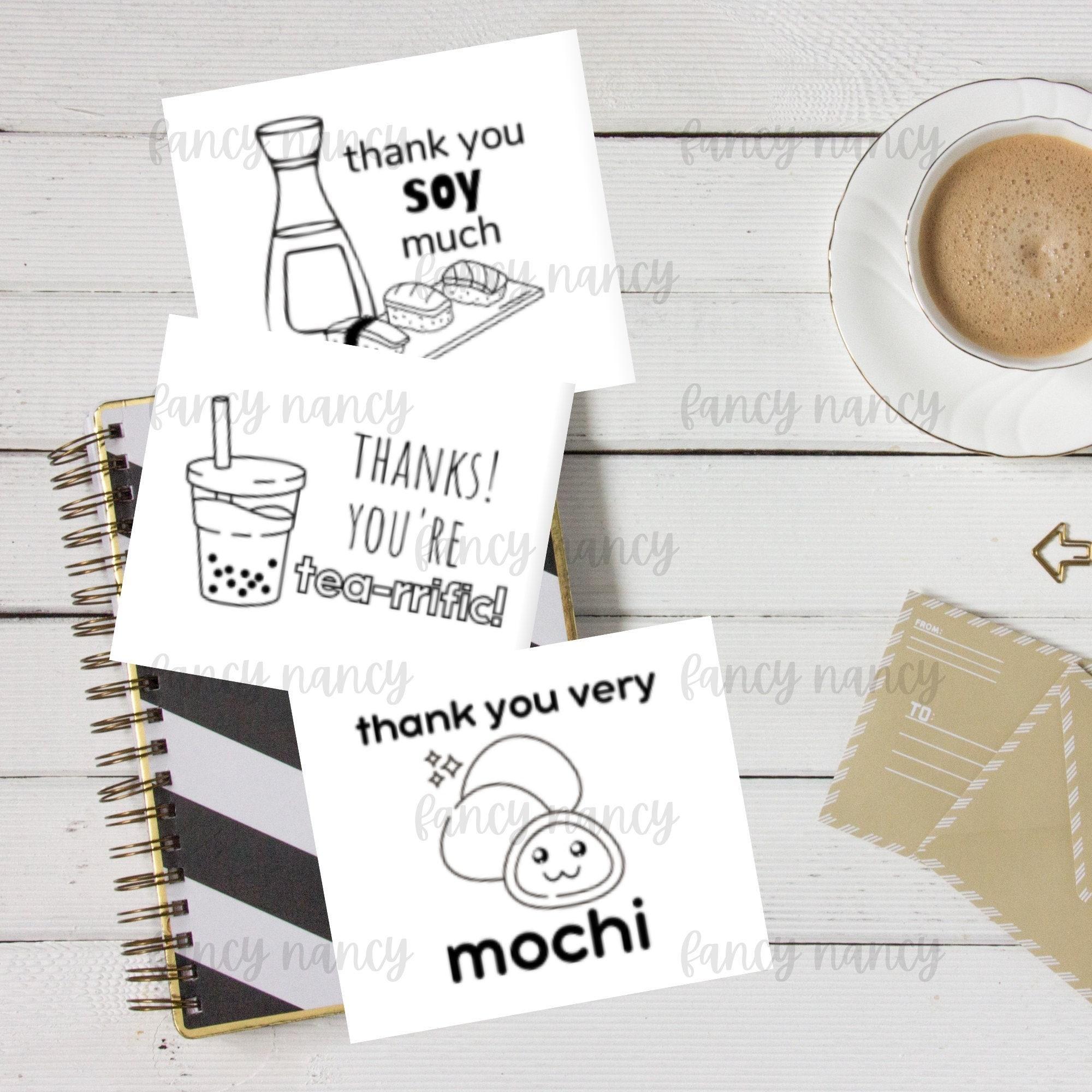 Food Pun Thank You Cards, Thank You Cards for Any Occasion, 3 Printable ...