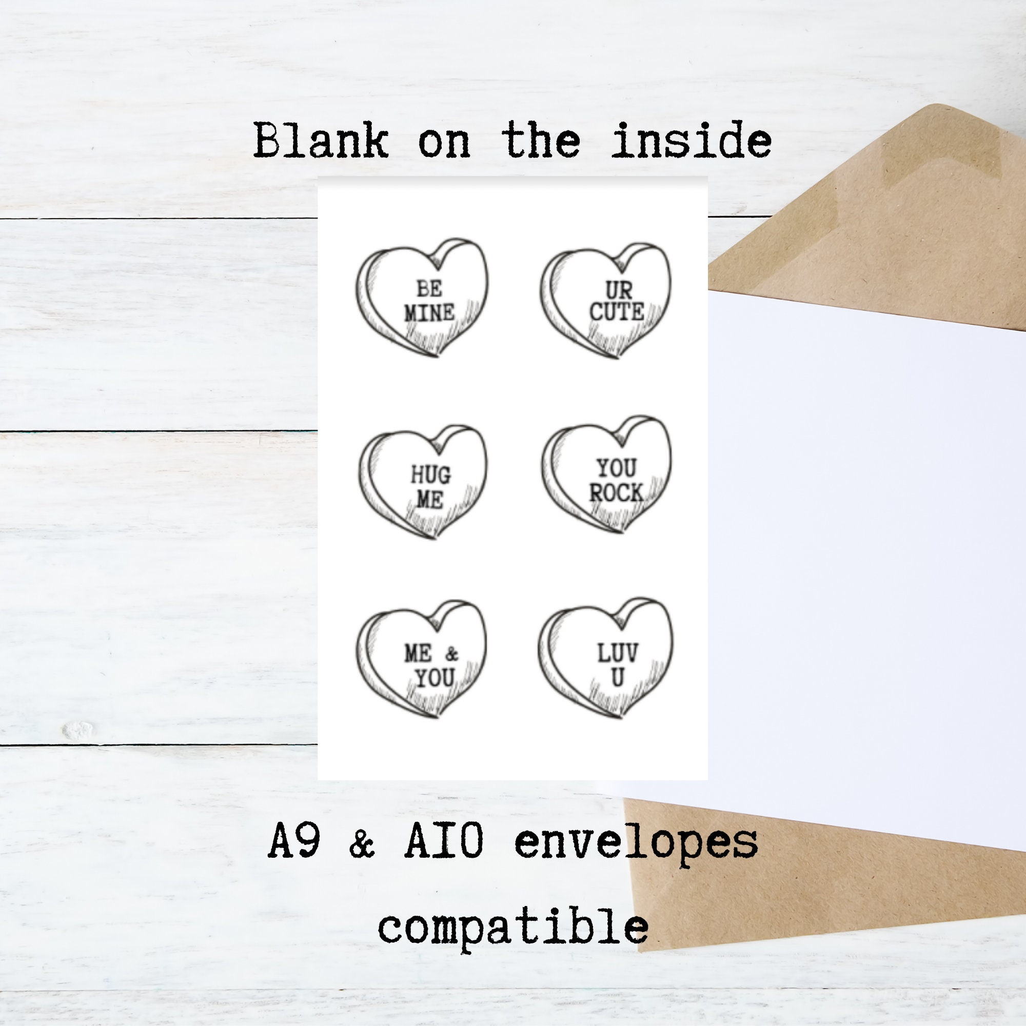 Candy Hearts Printable Valentine's Card, Traditional Conversation ...