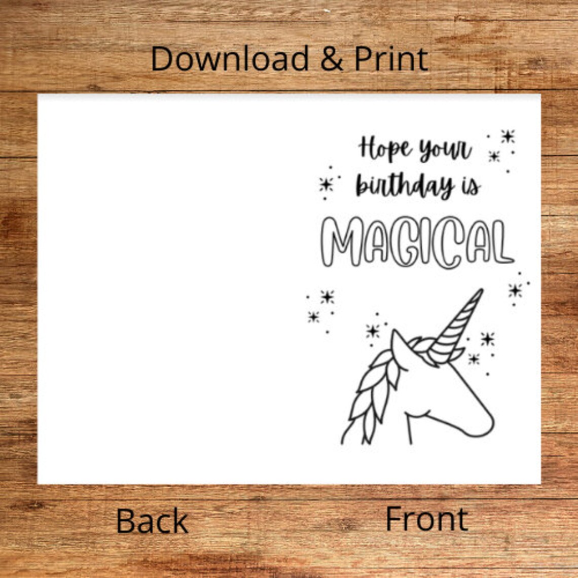 Unicorn Birthday Card, Printable Unicorn Card, Magical Birthday ...