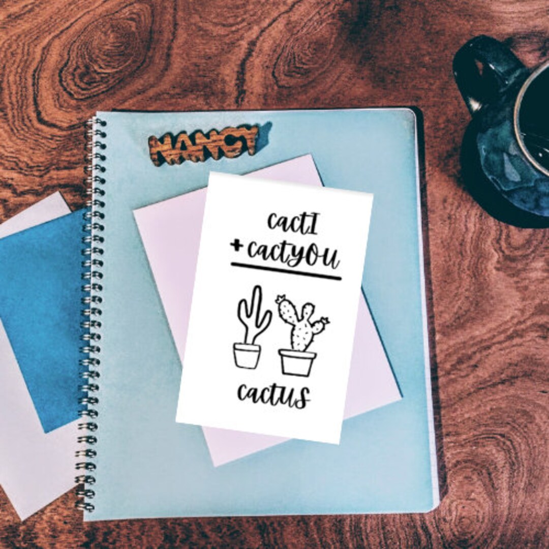 Cactus Printable Valentine's Card, Plant Love/anniversary/wedding Card ...