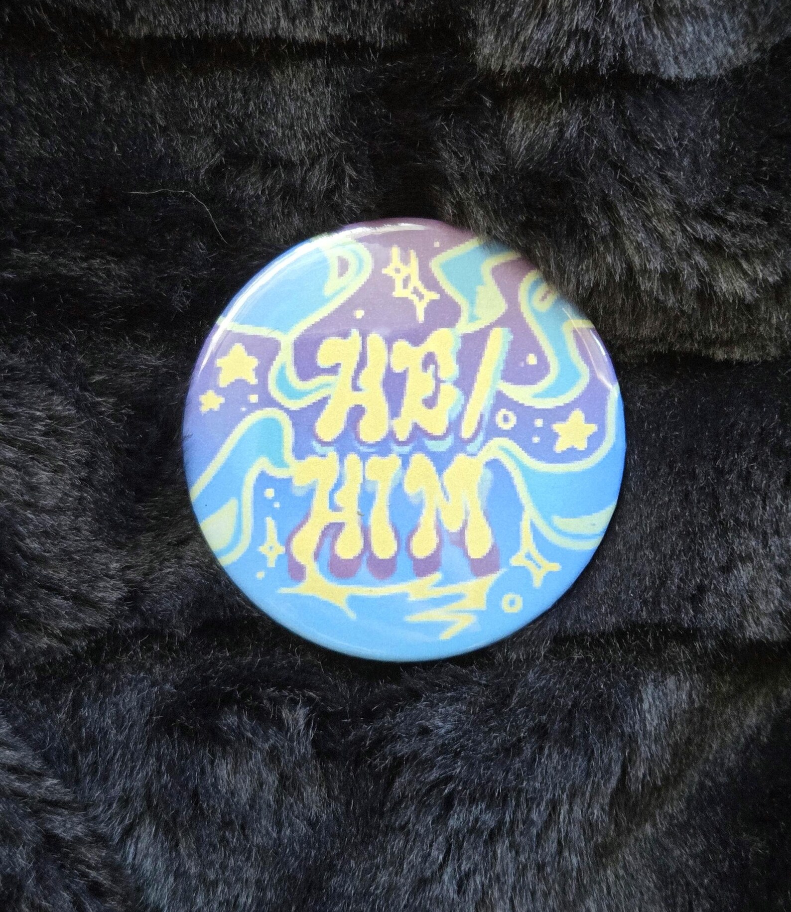 Whimsical Pronoun Pins - Metal Back Buttons , She/her, They/them, He ...