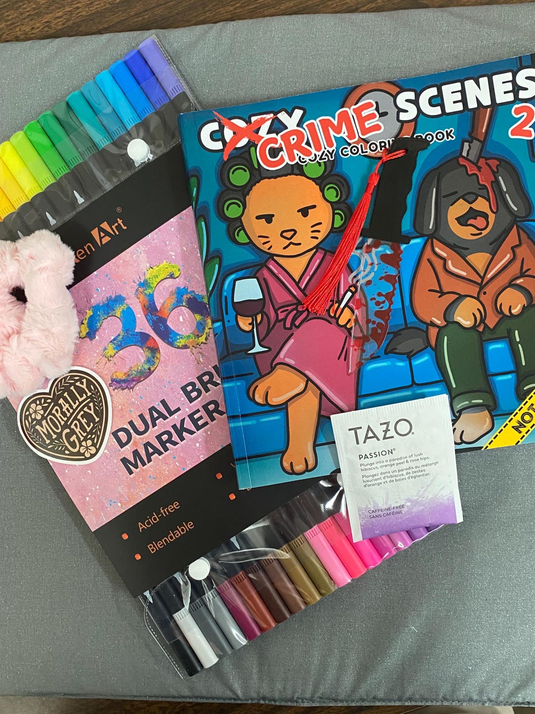 Adult Crime Scene Coloring Book With 36 Count Alcohol Markers and Comfy ...
