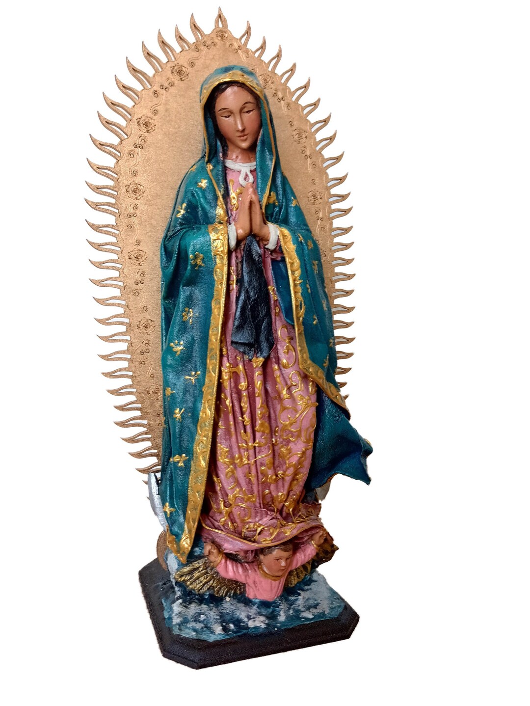 Handcrafted Our Lady of Guadalupe Statue Virgin Mary Catholic Art ...