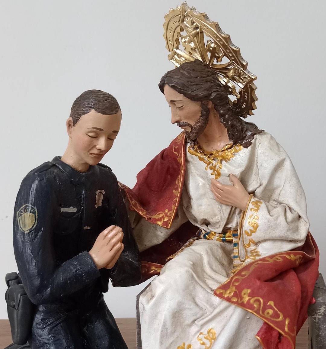 Police Officer Memorial Statue Handmade | Religious Law Enforcement ...
