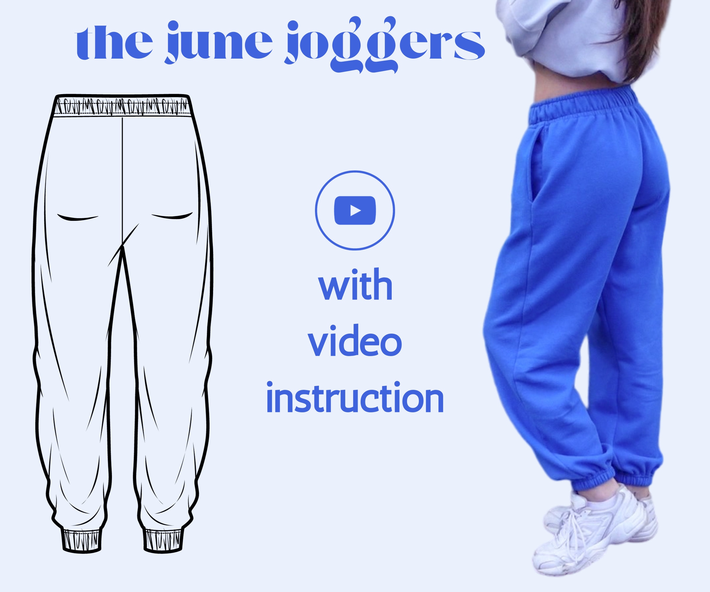 The June Joggers Sewing Pattern - Oversized Sweatpants, DIY Joggers ...