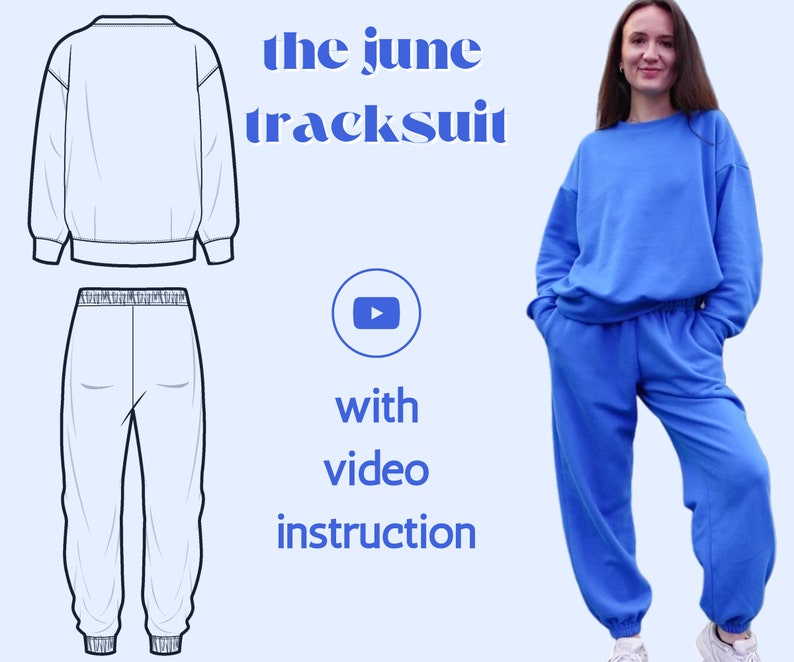June Tracksuit Sewing Pattern – Oversized Jumper & Joggers (PDF ...