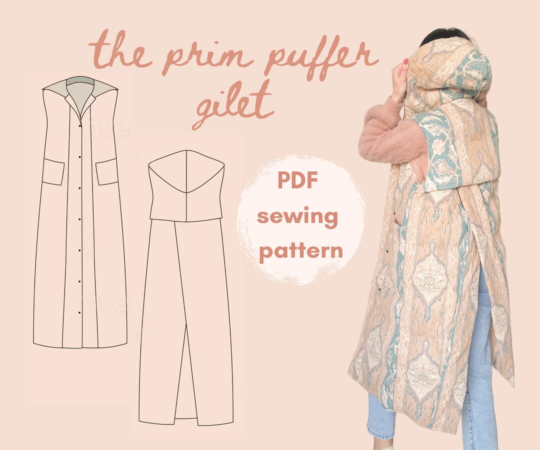 Sewing Pattern the Prim Puffer Gilet Puffer Gilet Sewing - Etsy