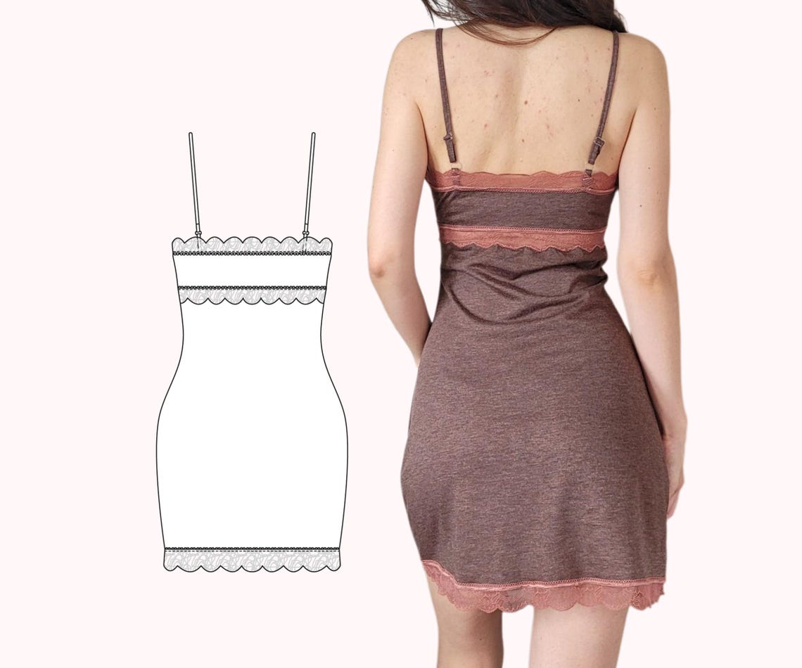 Saffia Slip Dress Sewing Pattern – Intermediate, Lingerie Style (PDF ...