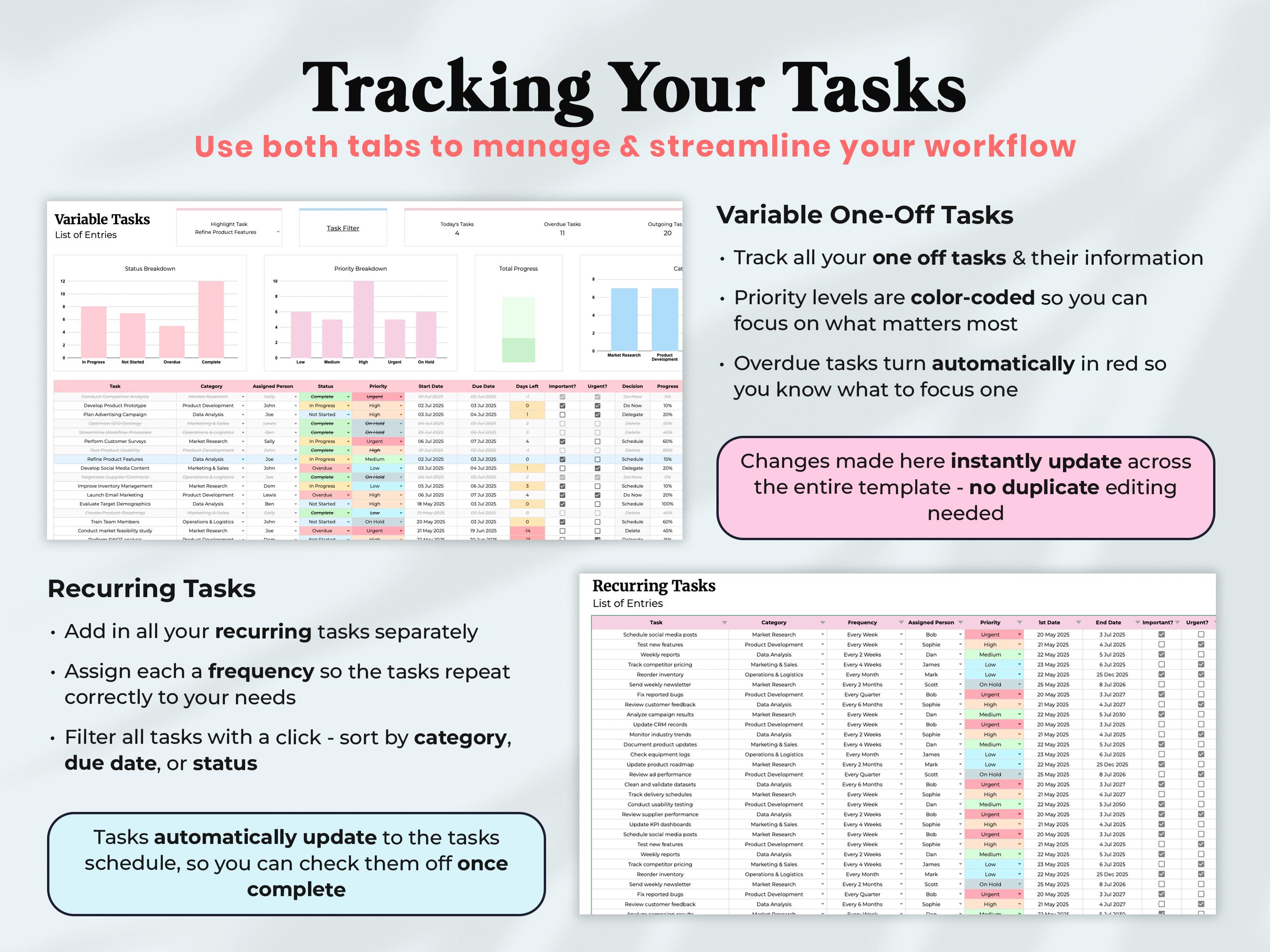 Academic Student Planner Google Sheets Student Productivity Spreadsheet ...