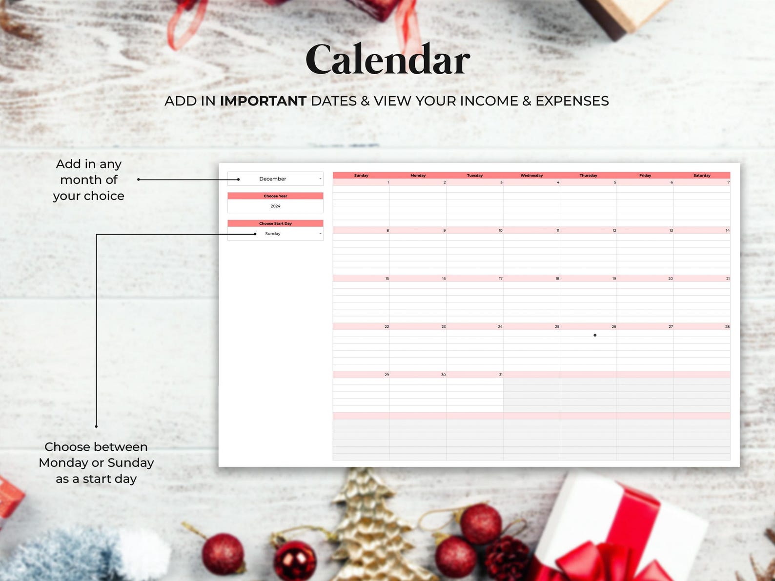 Christmas Planner Spreadsheet Google Sheets Budget Tracker Gift Tracker ...