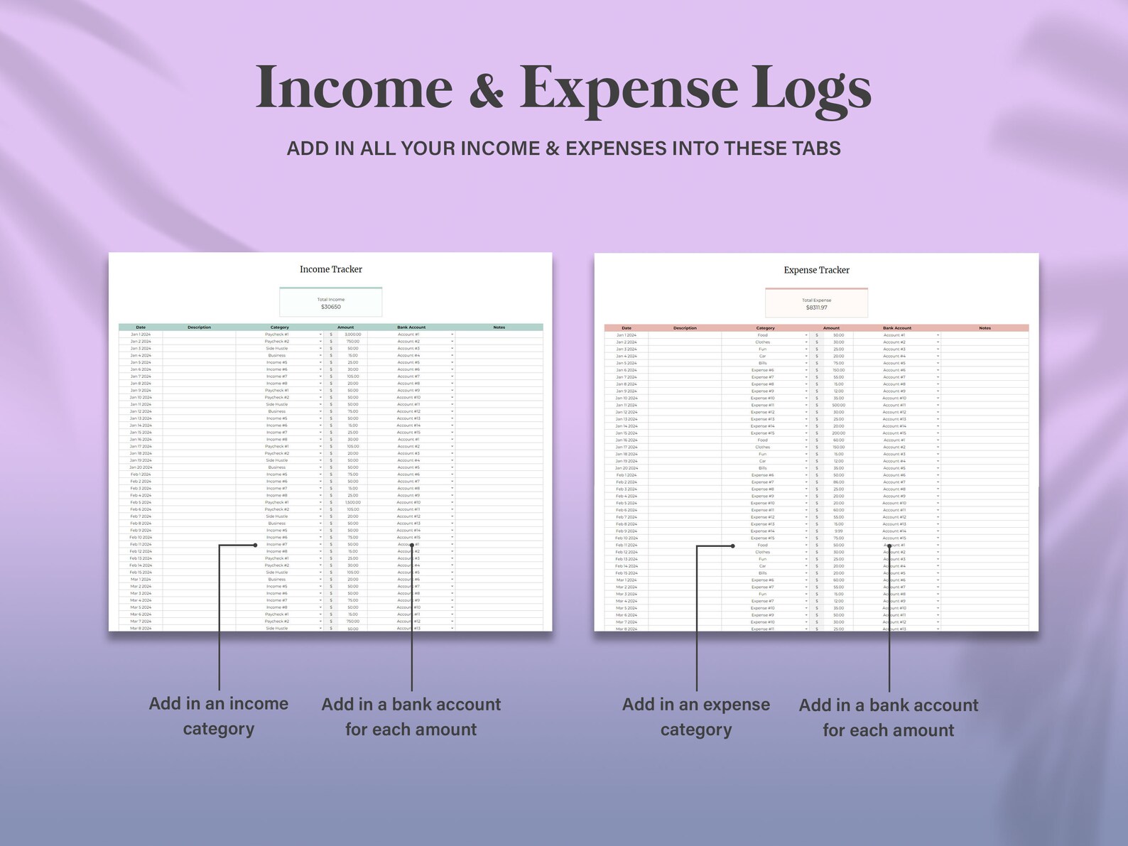 Income and Expense Tracker Google Sheets, Monthly Expense Tracker ...