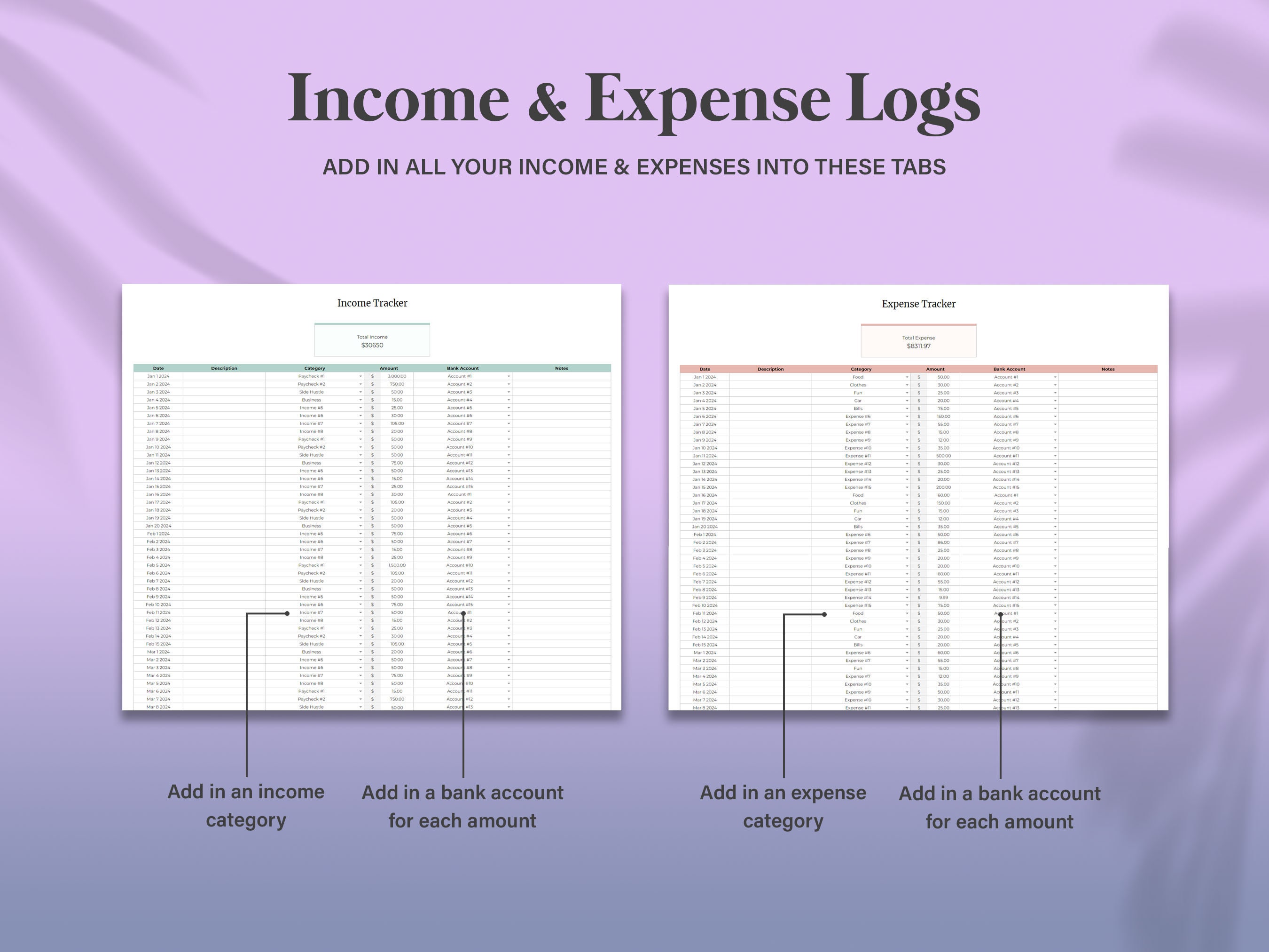 Income and Expense Tracker Google Sheets, Monthly Expense Tracker ...