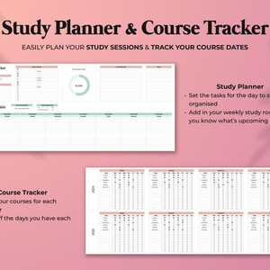 Academic Student Planner Spreadsheet, School Assignment Tracker Google ...