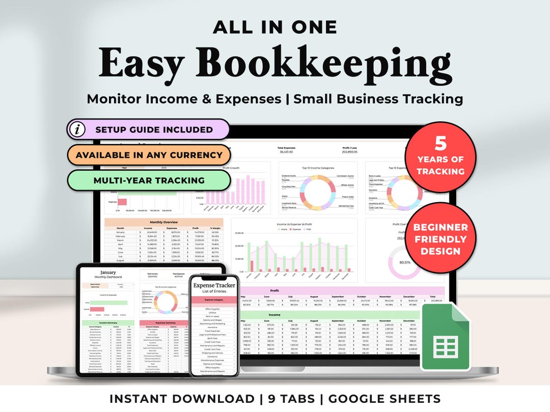 Small Business Bookkeeping Template Excel Bookkeeping Spreadsheet ...