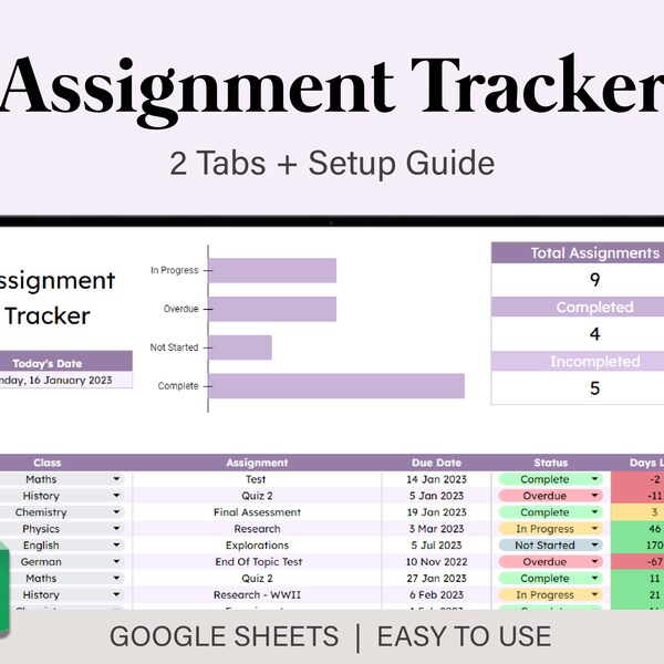 College Tracking Spreadsheet - Etsy
