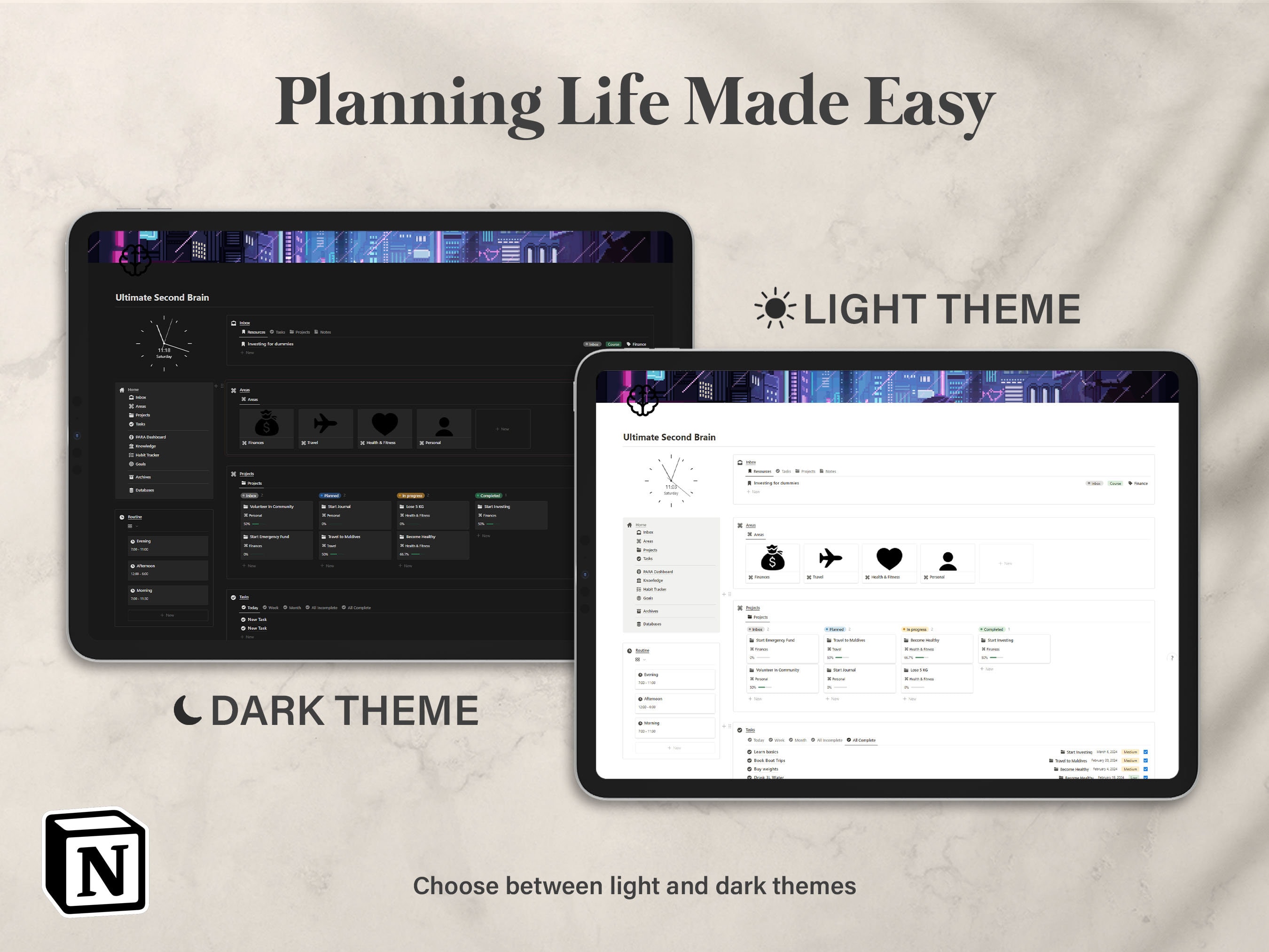 Notion Ultimate Second Brain Planner, Notion Life Planner, All in One ...