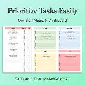 Decision Matrix Spreadsheet, Task Priority Tracker Google Sheets, Task ...