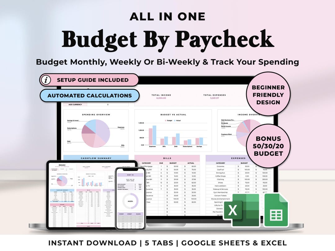 Paycheck Budget Spreadsheet Excel Budget by Paycheck Template Google ...