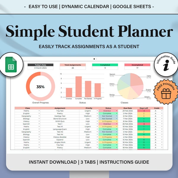 Student Planner - Etsy