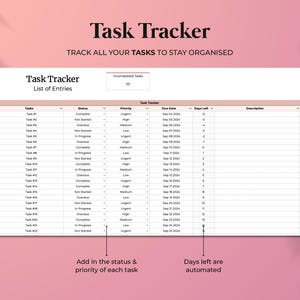 Academic Student Planner Spreadsheet, School Assignment Tracker Google ...
