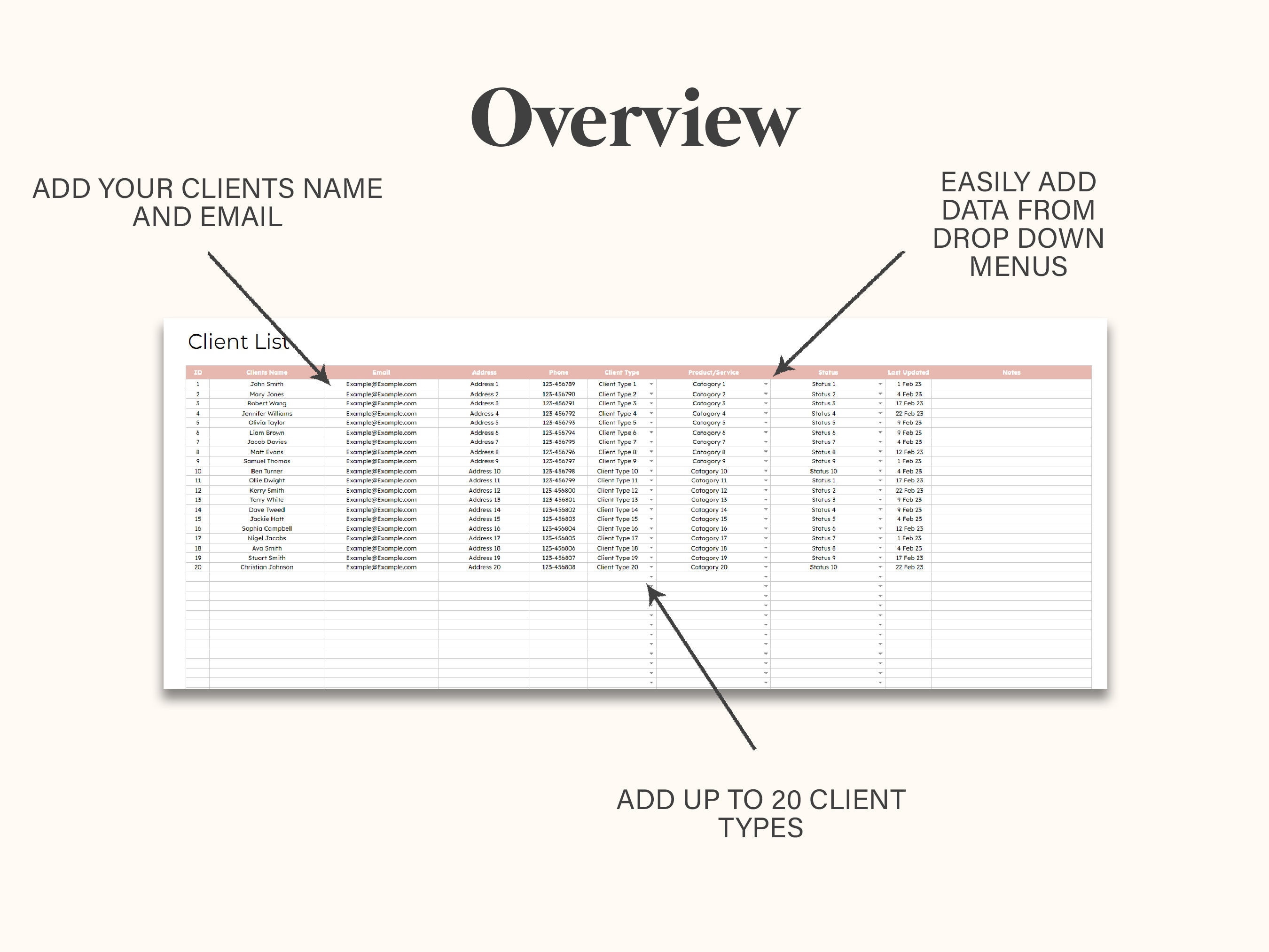 Client Tracker Spreadsheet Google Sheets, Client Management Business ...