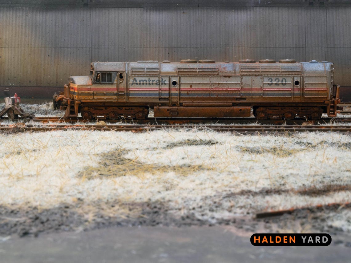 N Gauge Amtrak FP-45 Diesel Locomotive, Heavily Rusted and Weathered ...