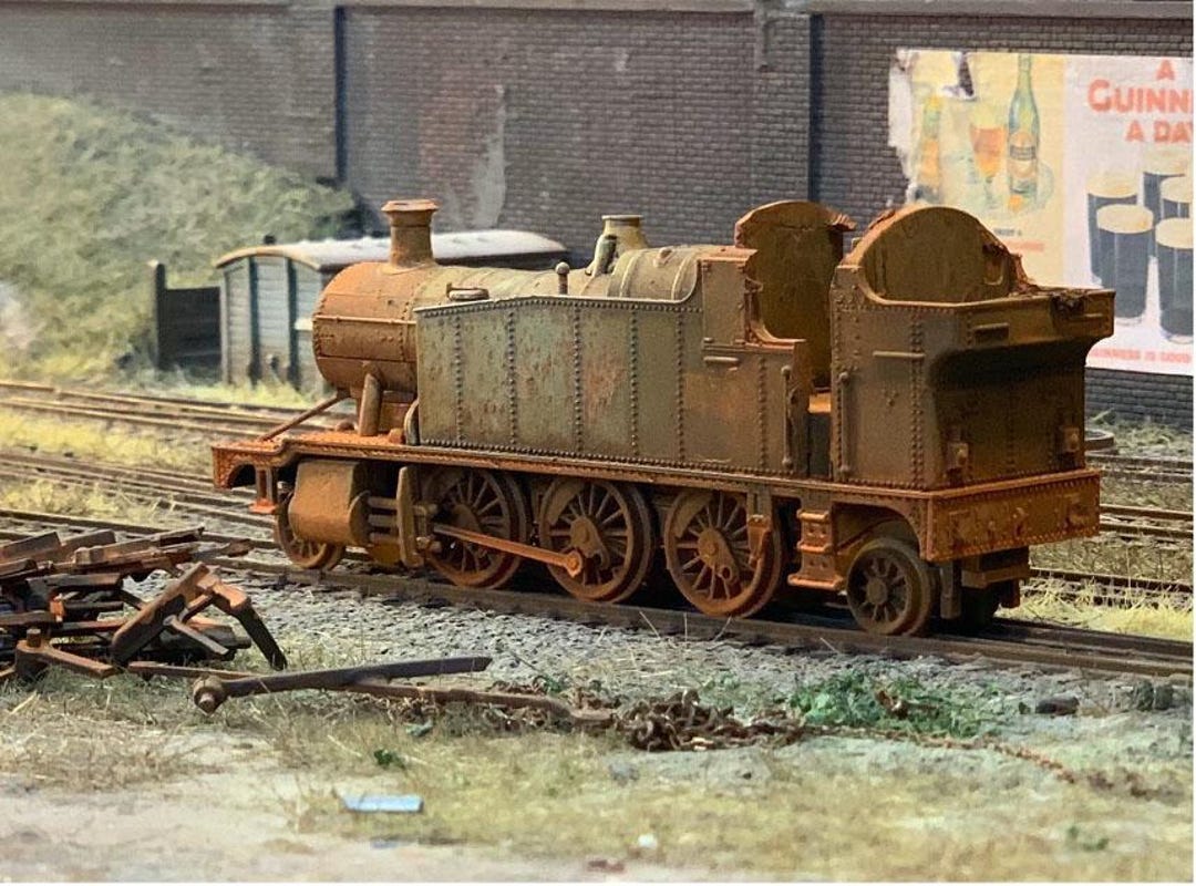 OO Gauge Scrapyard GWR Small Prairie Tank Locomotive, Heavily Rusted ...