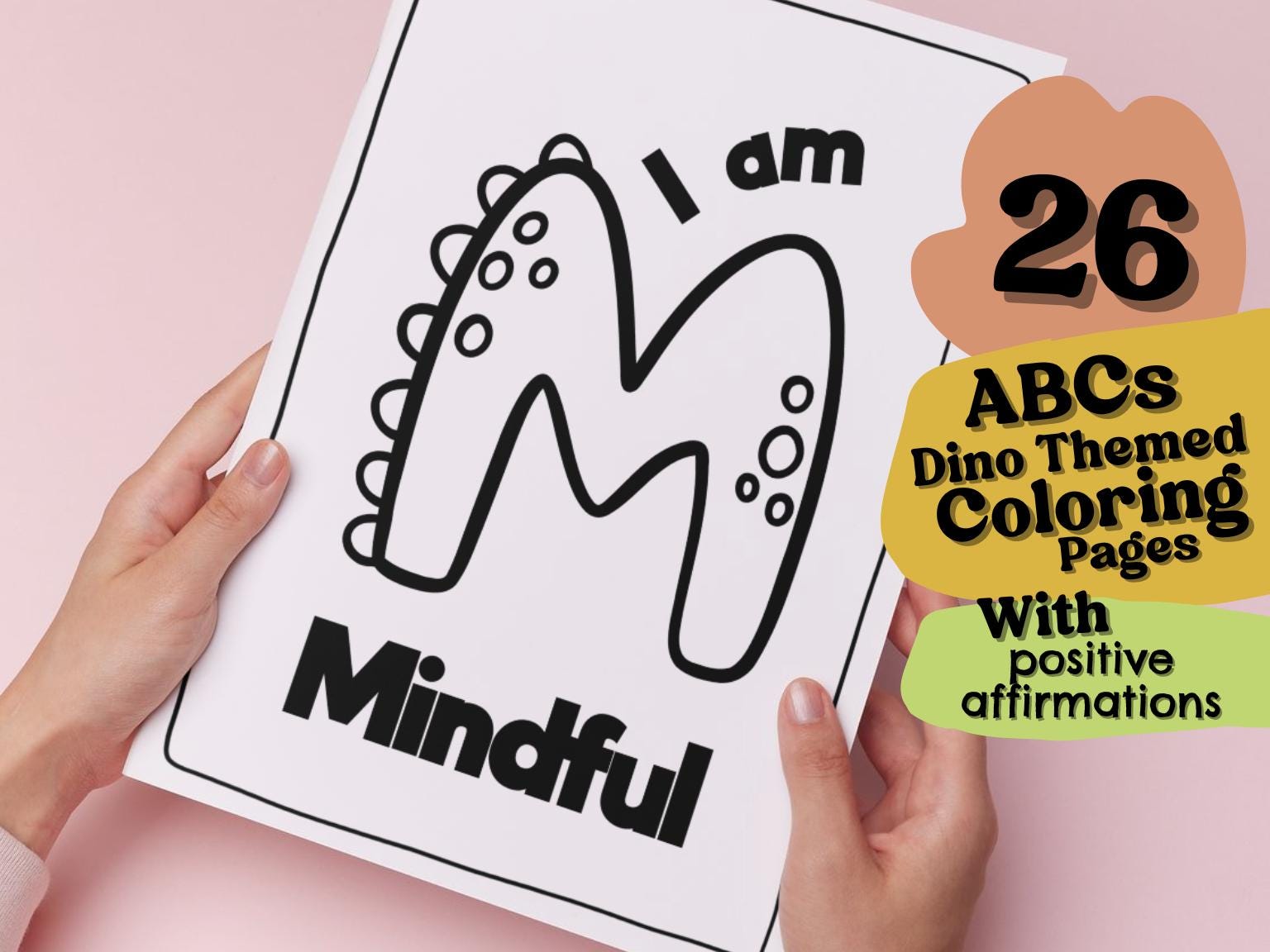 Dinosaur Alphabet Coloring Pages for Kids Affirmation Coloring Pages I ...