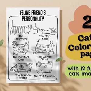 Funny Cat Emotion Coloring Pages 12 Kawaii Animal Coloring Sheet for ...