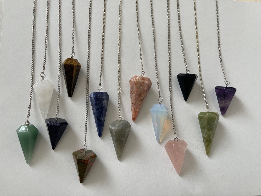 Divinatory Pendulum Gem Natural Pearls Amethyst Tiger Eye Rose Quartz ...