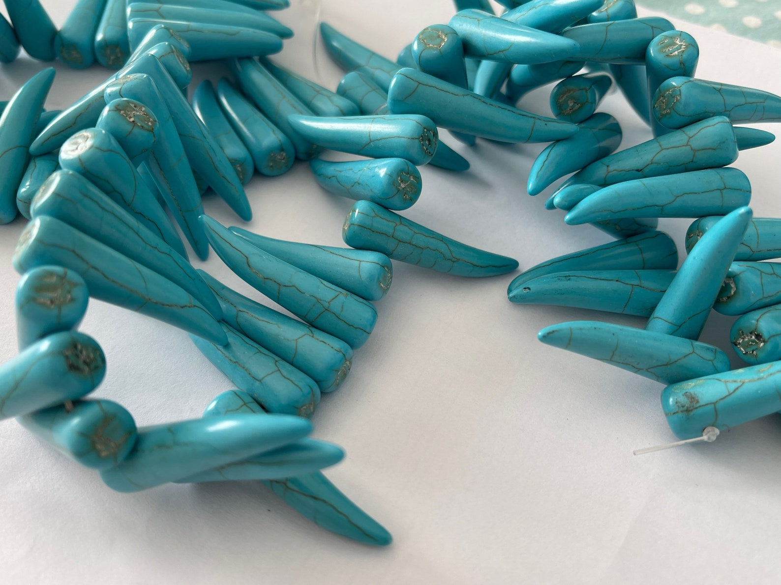 Imitation Turquoise Pearls in the Shape of Elephant Teeth, Sharp Teeth ...