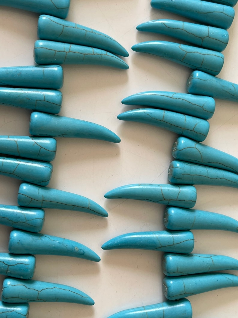 Imitation Turquoise Pearls in the Shape of Elephant Teeth, Sharp Teeth ...