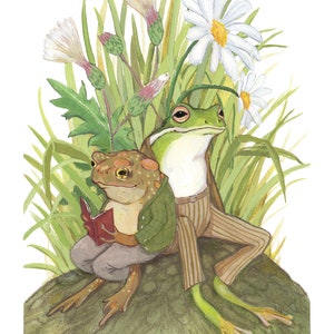 Art Print | Frog and Toad | Illustration | Gouache Painting | 5x7 | 8.5x11 - Etsy